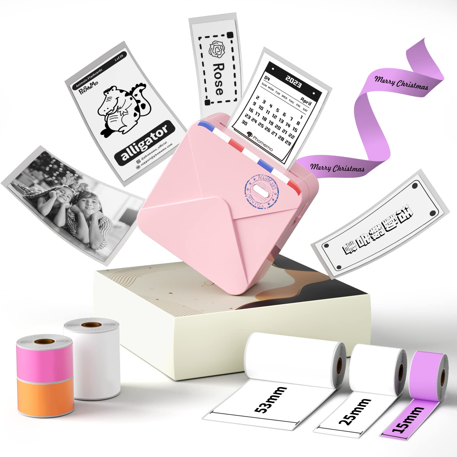 商品情報商品の説明主な仕様 ラベルを印刷できる：M02S ラベルライターは幅15 mm、25 mm、53 mmサイズの感熱ロール紙は互換性があります。グラフィックと写真を印刷できるだけでなく、整理収納に適した25 mmと15 mmも印刷でき...