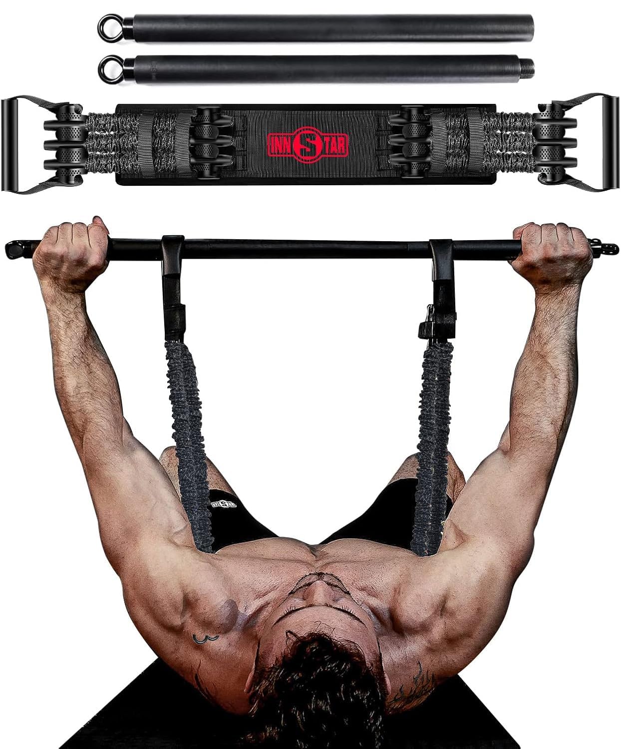 商品情報商品の説明Innstarの多機能の抵抗バンドはベンチプレスの体育館装置、家の試し、旅行携帯用運動バンド抵抗バンドセットのために、働かせるために押し上げる主な仕様 革新的なデザイン：ベンチプレス（プッシュアップ）抵抗バンドは、従来のベ...