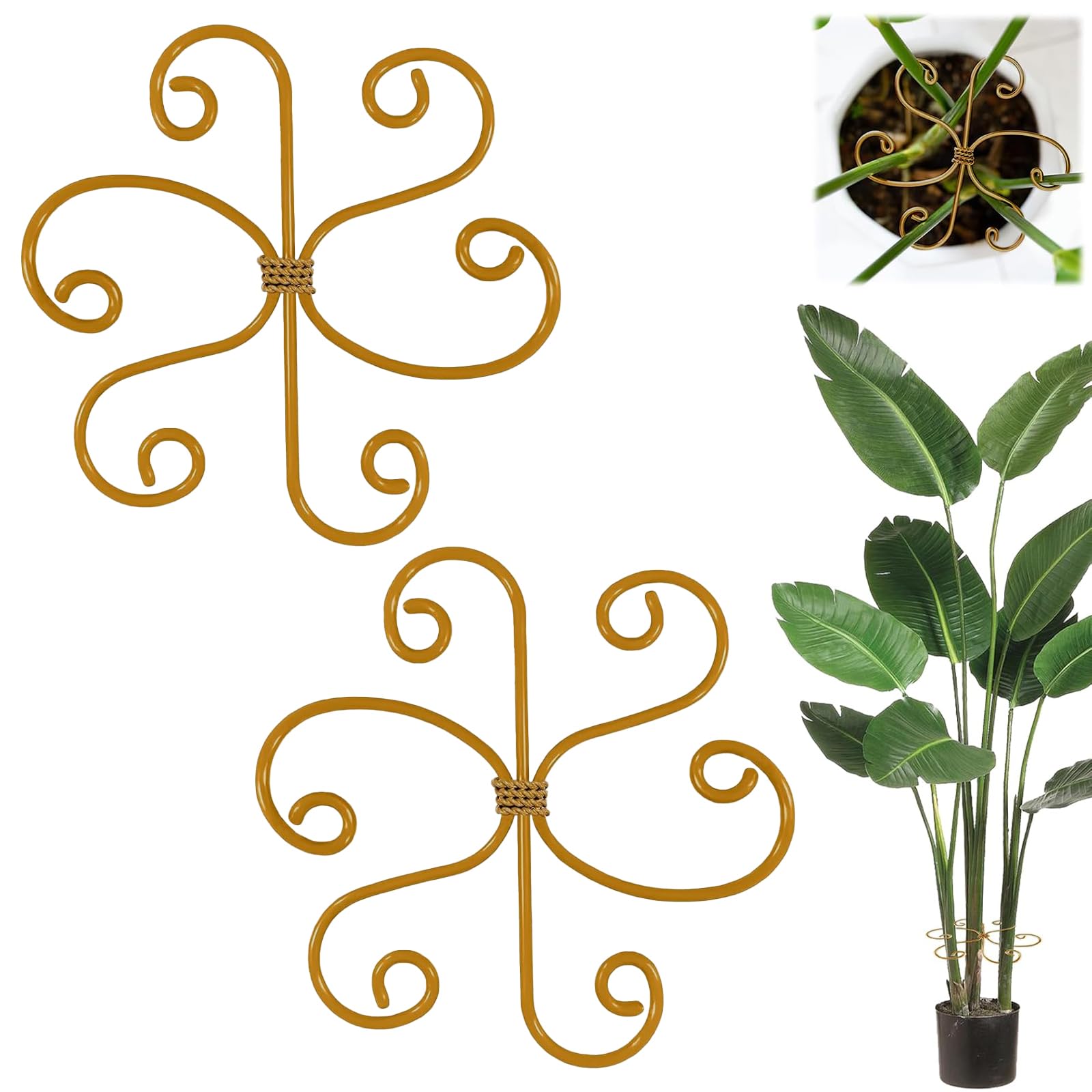 商品情報商品の説明主な仕様 【商品の仕樣】高さ：11cm 幅さ：10.5cm（約50cm植物対応する）裹サイズ：25cm*15cm*0.5cm 重さ：20g 内容含む：2本入り【高品質素材】このプラントサポートポールは、合金製で、成長段階の...