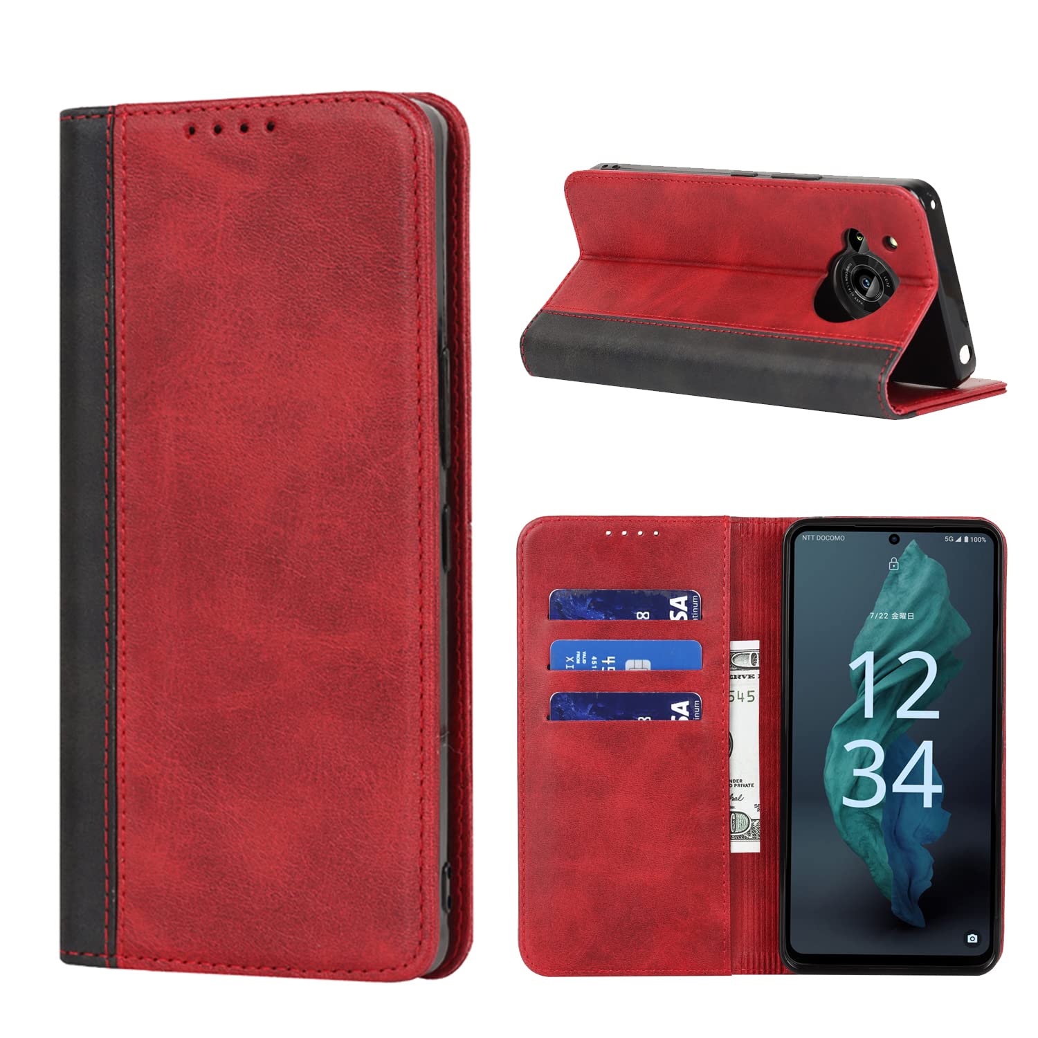 商品情報商品の説明Pelanty For SHARP AQUOS R7 手帳型ケース SH-52C A202SH 携帯カバー 財布カード入れ 横置きスタンド機能 内蔵マグネット 合成皮革 TPU シャープ アクオスR7 スマホケース 耐衝撃...