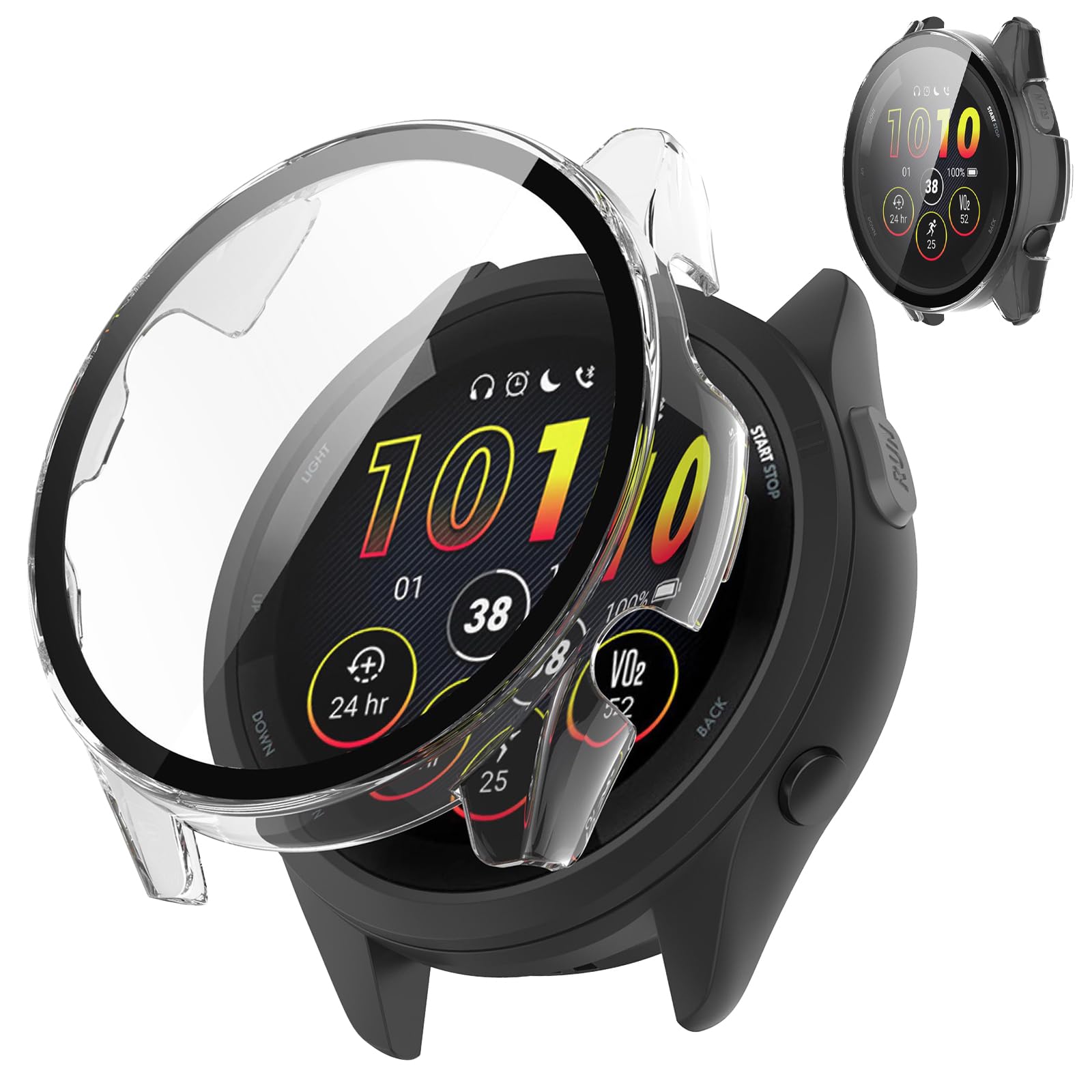 商品情報商品の説明主な仕様 【対応機種】対応 Garmin Forerunner 265 専用です。ご購入になる前に、お使いの機種を確認してからご購入ください。【軽量・高透明度】透明度の高いPC素材で作れられており、透明度が高いため、快適本...