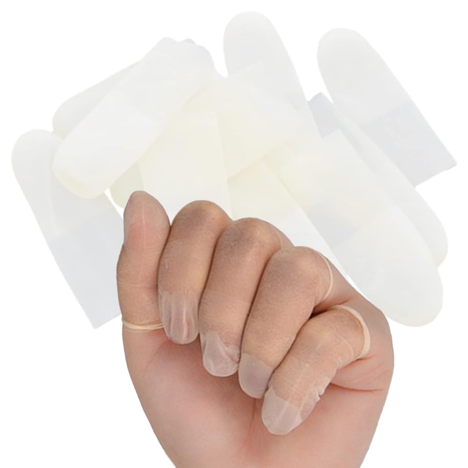 商品情報商品の説明バスケットボールなどのスポーツ活動で手指の緩衝圧と保護効果を十分に吸収し、スマホの操作も可能で、さまざまな作業に向いています。主な仕様 パッケージ内容：切り口すりつぶし指カバー50個，サイズ長さ:約60mm、幅:約26mm...