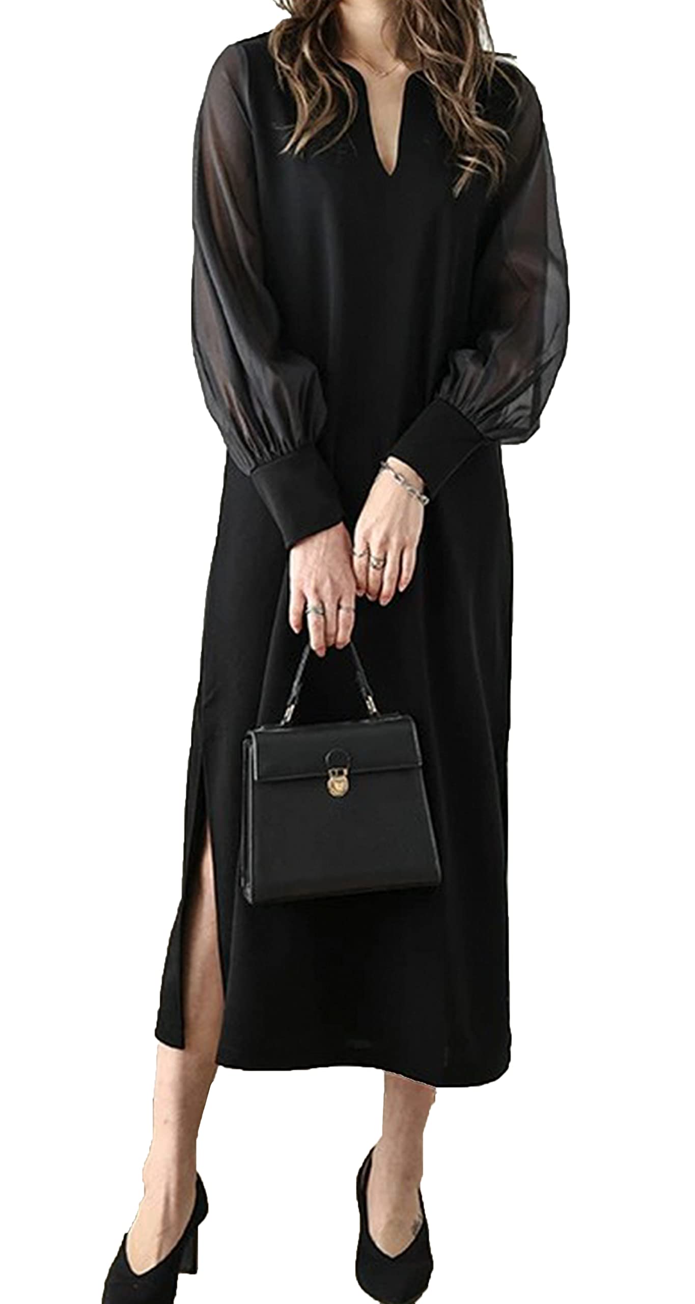 商品情報商品の説明主な仕様 1.レイヤード風デザインワンピースでスタイリングの完成度を高めるクラシカルな切替ワンピース。1枚で洗練されたコーディネートが完成。2.袖をシアー素材で切り替えた、ドッキングデザインのマキシワンピース。着やすいボリ...