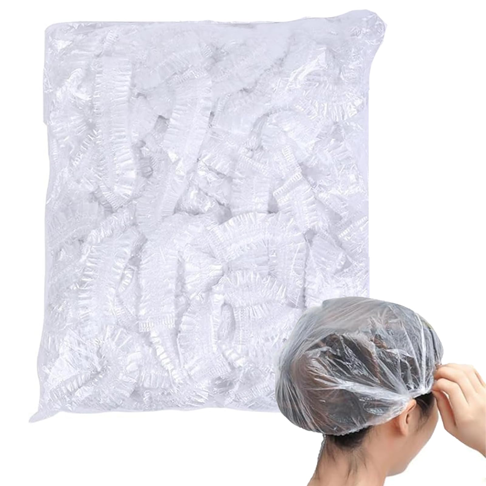 商品情報商品の説明商品の説明 シャワーキャップ 使い捨て 150枚入り 防水 透明 ヘアキャップ ヘアカラー用 髪染め用 お風呂/温泉スパ/ヘアサロン/調理/業務/作業用 フリーサイズ 男女兼用 セット内容：大容量の150枚入り 丈夫で破れ...
