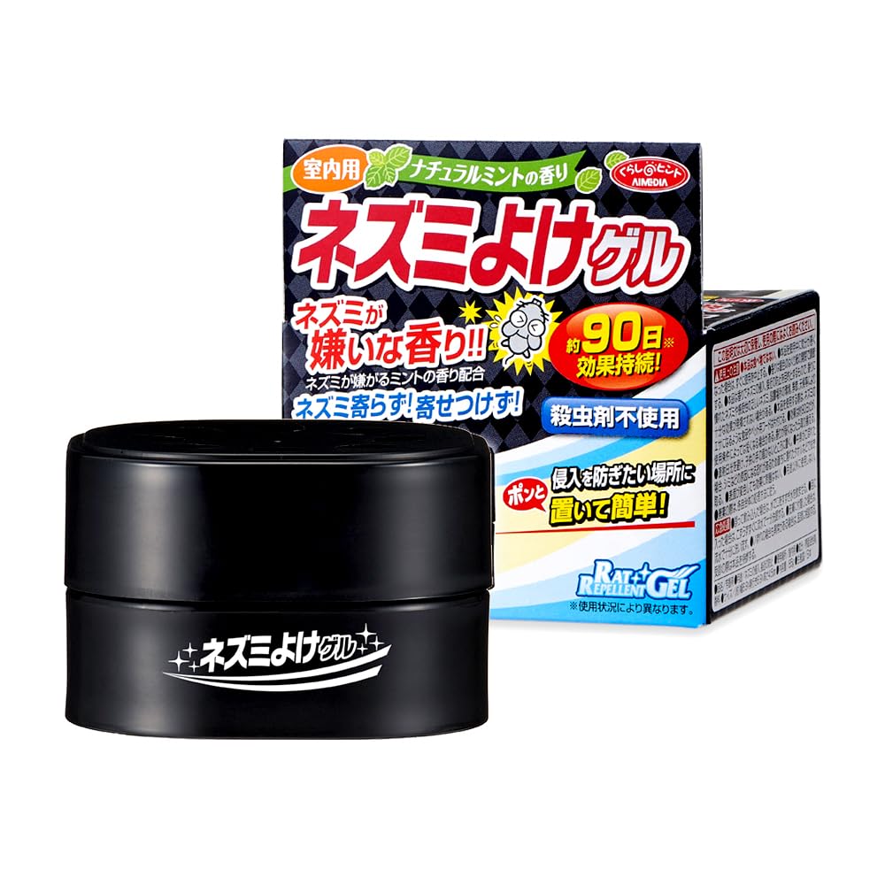 商品情報商品の説明商品紹介 ネズミが嫌いな香り! ネズミ寄らず、寄せ付けず! 殺虫成分不使用。侵入を防ぎたい場所に置いて簡単! 約90日効果持続。室内用。ナチュラルミントの香り配合。天井裏、床下、倉庫、物置、ゴミ箱周辺、ネズミの通路、侵入口...