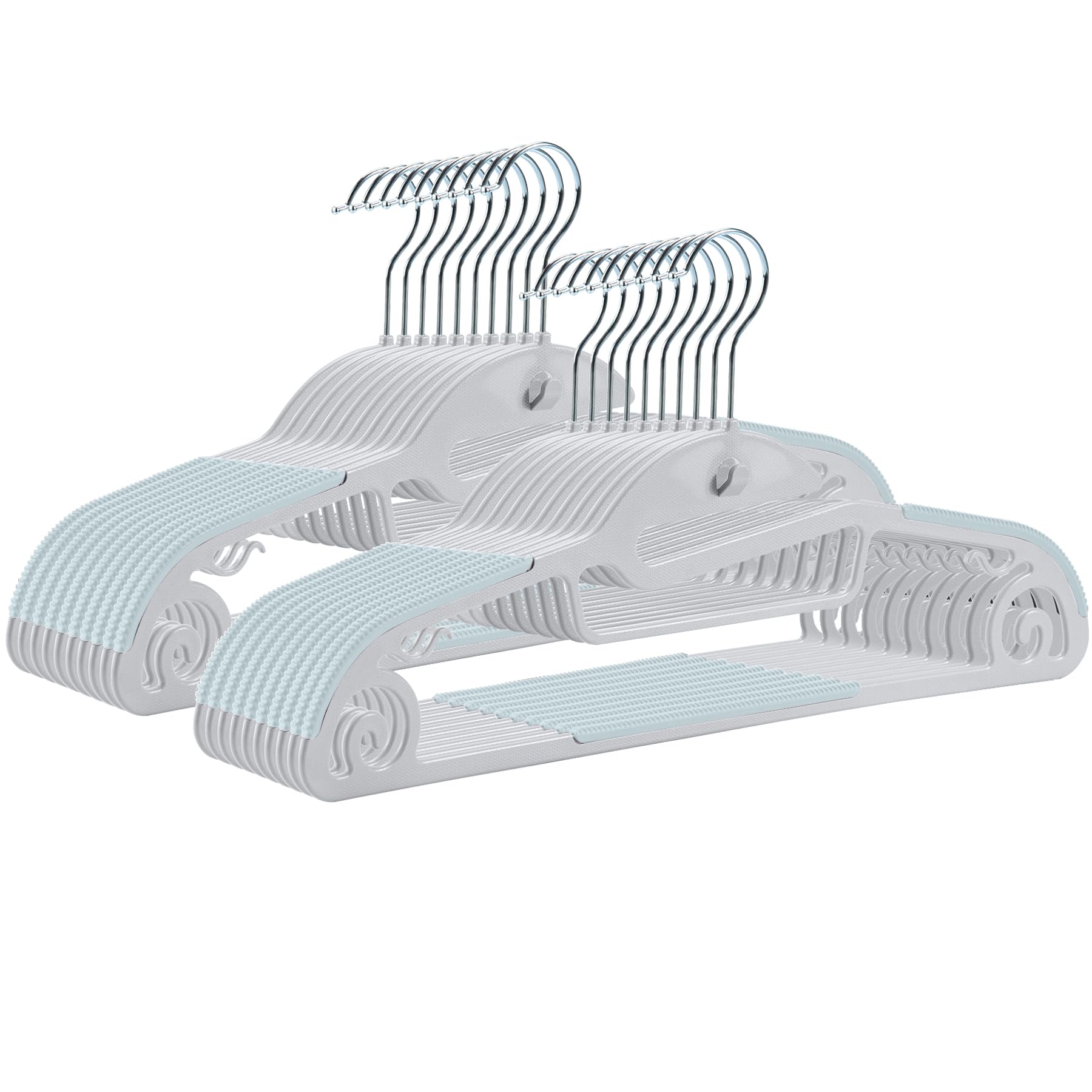 商品情報商品の説明主な仕様 【滑り止め設計】 ハンガーの肩部分には波模様や粒子、摩擦を効果的に高めて滑りを防止します。シルクやシフォンなどの滑りやすい衣類を掛けてもしっかりフィットし、落ちたり型崩れしたりを防ぎます。【軽くて薄いので省スペー...