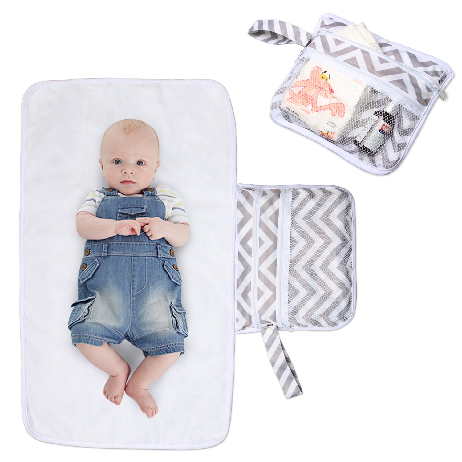 商品情報商品の説明主な仕様 【素材】ポリエステル、裏側：ラミネート加工、水分を通しません。【機能】2つのポケットが付くため、自宅のおむつ替えに限らず、お出掛け時のおむつ替え、小物入れ（オムツ、おしり拭き、スキンケアなど）にも便利。【特徴】持...