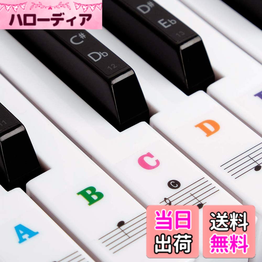 商品情報商品の説明主な仕様 ピアノのキーボードの順序を正確に記憶できない初心者に最適なキーボードステッカーです。このステッカーは、透明なPVCビニールに印刷し、長期に接着してもキーボードを損傷することはありません。ステッカーをカットしてキー...