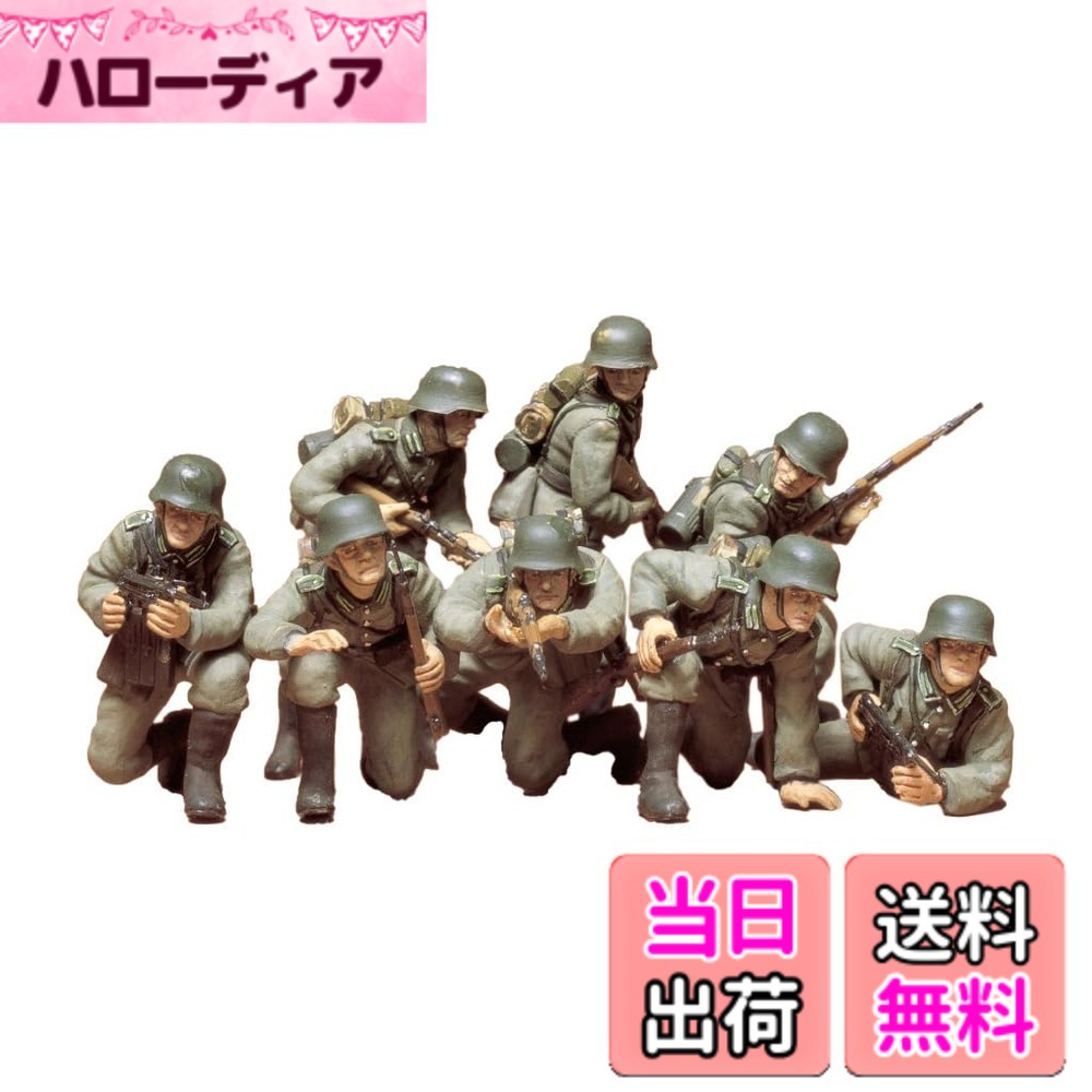 商品情報商品の説明商品紹介 戦車と共同して作戦を展開するドイツ軍兵士を再現したプラスチックモデル組み立てキットです。 Kar98Kライフルを持った重装備の兵士6体とMP40短機関銃を持った下士官2体の計8体をセット。 戦車上部に搭乗して進撃...