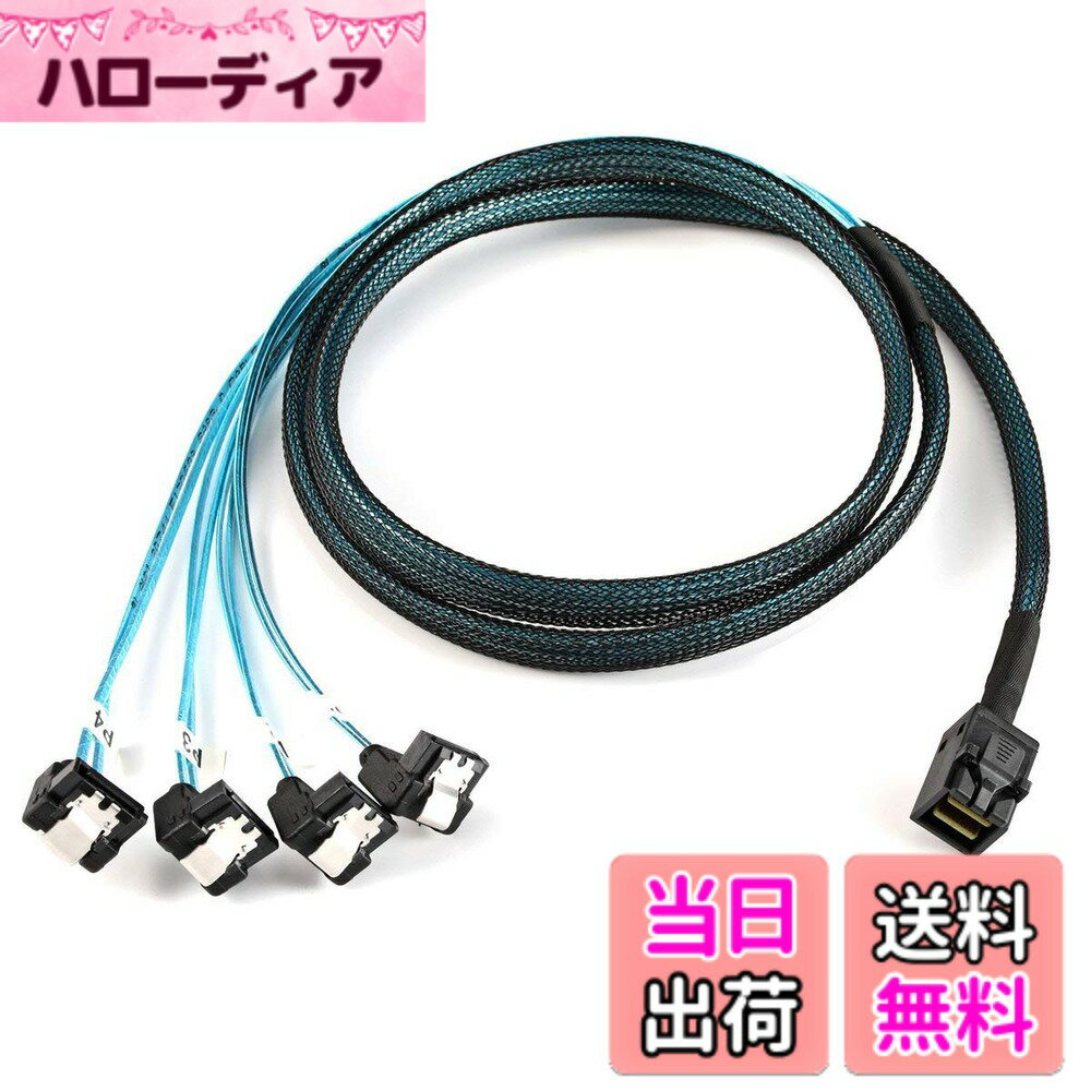 商品情報商品の説明内部Mini SAS SFF-8643ホストからアングル4 SATAターゲットハードディスク6GbpsデータサーバーRAIDケーブル1m SAS 2.1標準でHD Mini-SAS（SFF-8643）として参照される高密度...