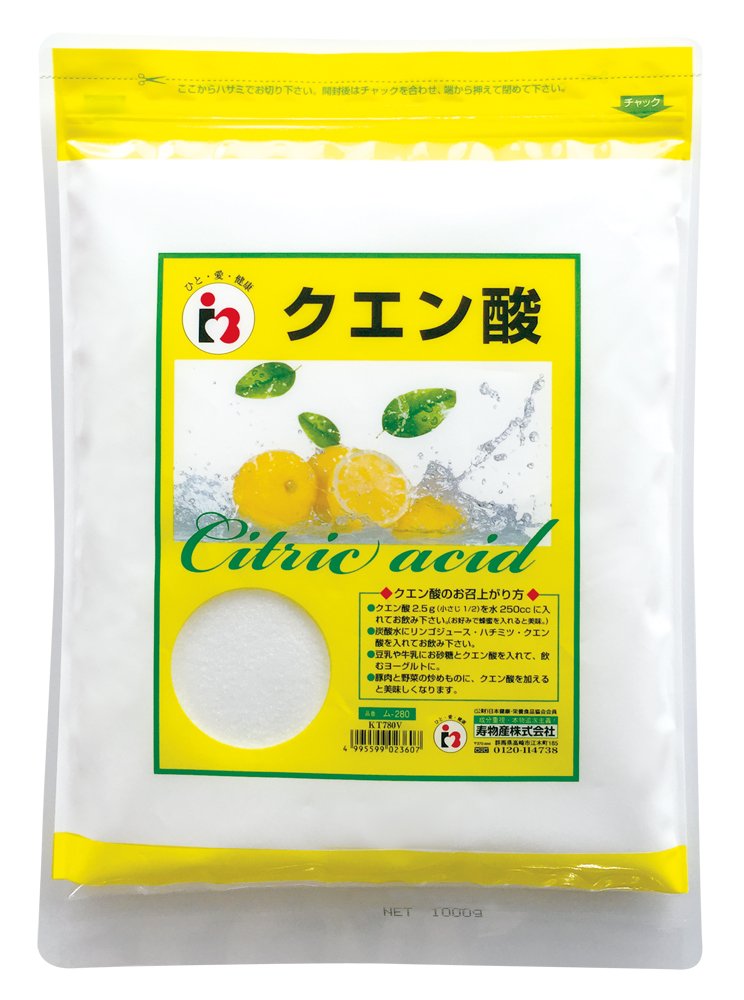 商品情報商品の説明商品紹介 名称：無水クエン酸　　原材料名：無水クエン酸　　 内容量：950g　　賞味期限：製造から3年間　　 保存方法：高温多湿、直射日光を避けて保存してください。金属製容器での保管はしないで下さい。 炭酸水にリンゴジュー...