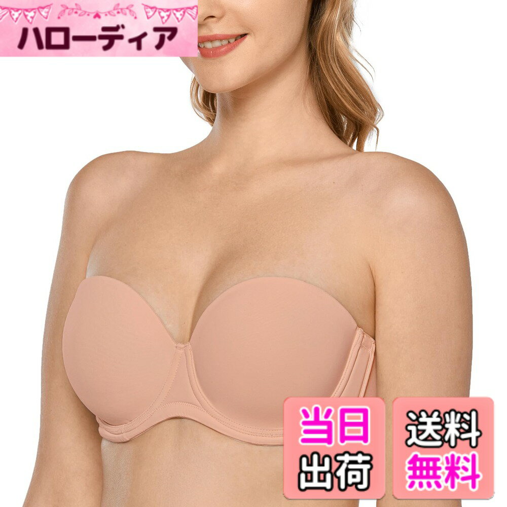 商品情報商品の説明主な仕様 肩紐なしのストラップレスブラです。アウターにひびきにくいモールド一体式のシームレスカップデザインで、楽な着け心地で締め付けがなく、無地でデイリー使いに最適です。柔らかいモールドフルカップがバストを優しく包み込んで...