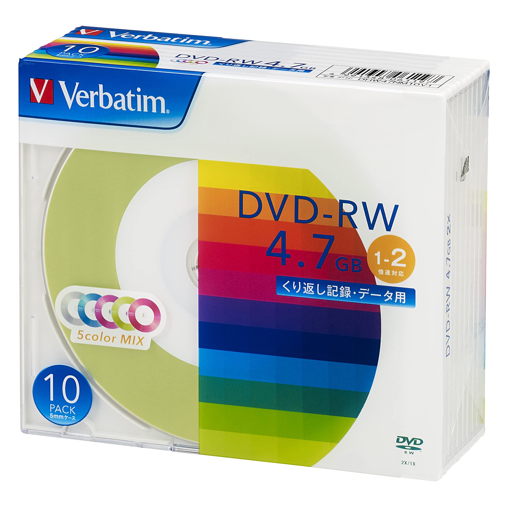 商品情報商品の説明くり返し記録用DVD-RW/1-2倍速記録対応/4.7GB/ツートンカラー・ディスク 保存安定性に優れ、繰り返し記録に強い独自開発の記録層SERL 高品質プラスチック基板と高度な成形技術がエラー発生率を抑制 色別に管理でき...