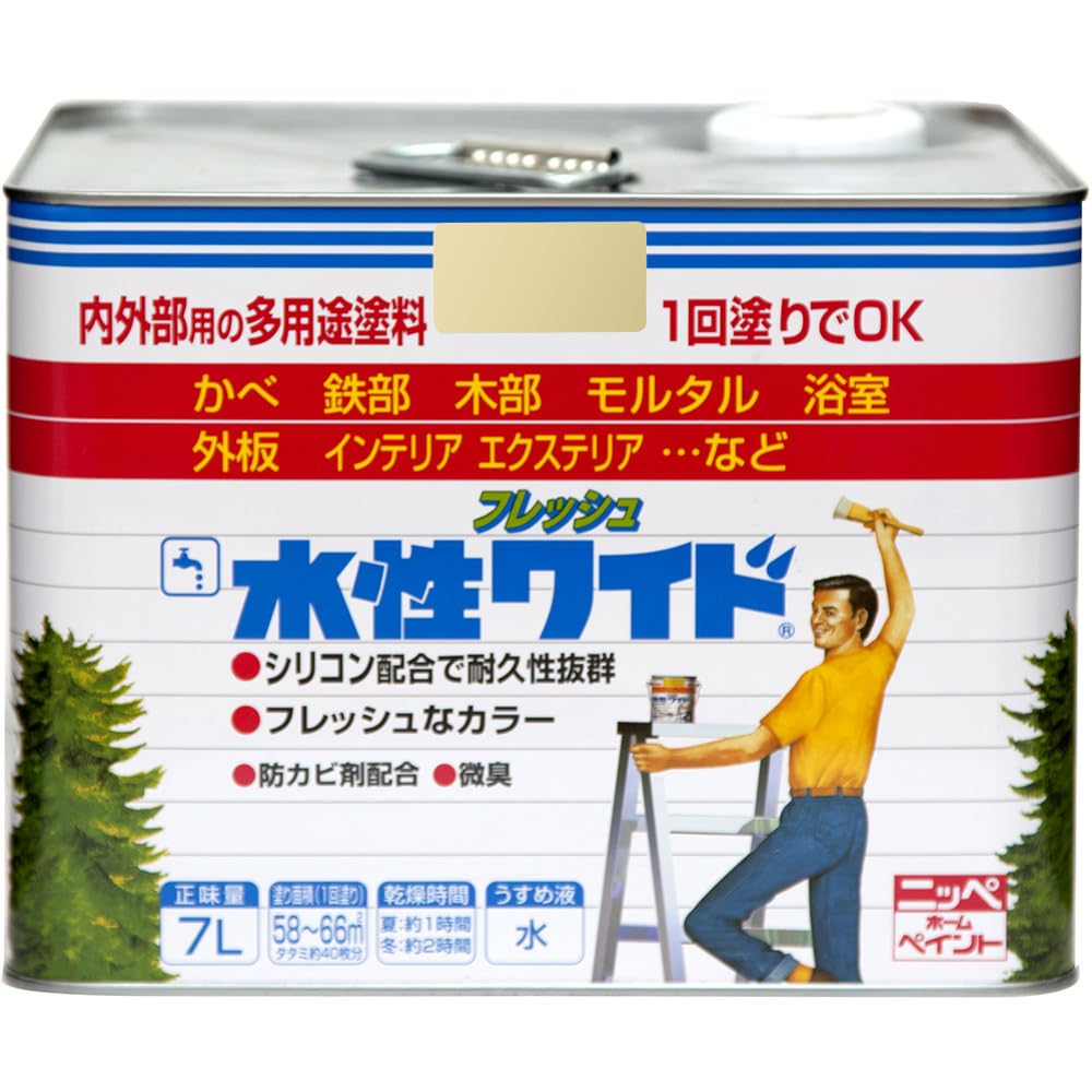 商品情報商品の説明塗膜は汚れにくく、付着した汚れも水ぶきで簡単に洗浄できる(ウォッシャビリティに優れる)高性能塗料です。 タレにくい、微臭タイプ。 強力かび止め剤、さび止め剤配合。 JIS-K-5663(合成樹脂エマルションペイント)主な仕...