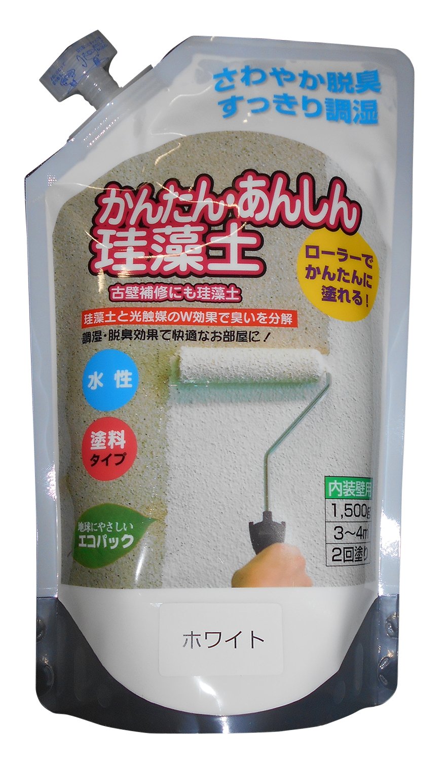 商品情報商品の説明天然の珪藻土を主成分とした、人にやさしい塗料タイプの壁材です。主な仕様 ●カラー: ホワイト●正味量: 1500gbr●塗面積 / 3~4(2回塗)です。1回目が完全に乾いてから2回目を塗ってください。(下地の状態、塗り厚...