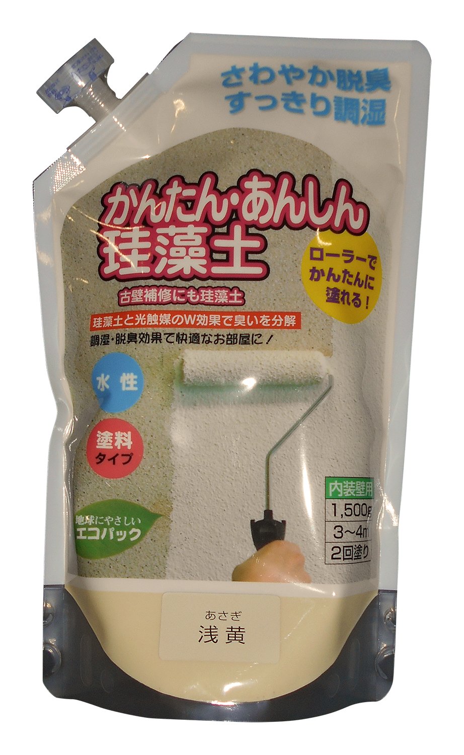 商品情報商品の説明天然の珪藻土を主成分とした、人にやさしい塗料タイプの壁材です。主な仕様 ●カラー: アサキ●正味量: 1500gbr●塗面積 / 3~4(2回塗)です。1回目が完全に乾いてから2回目を塗ってください。(下地の状態、塗り厚な...