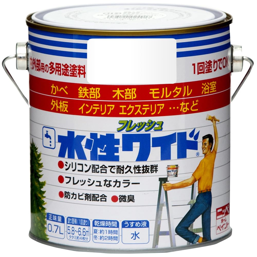 商品情報 商品の説明 塗膜は汚れにくく、付着した汚れも水ぶきで簡単に洗浄できる(ウォッシャビリティに優れる)高性能塗料です。 タレにくい、微臭タイプ。 強力かび止め剤、さび止め剤配合。 JIS-K-5663(合成樹脂エマルションペイント) ...