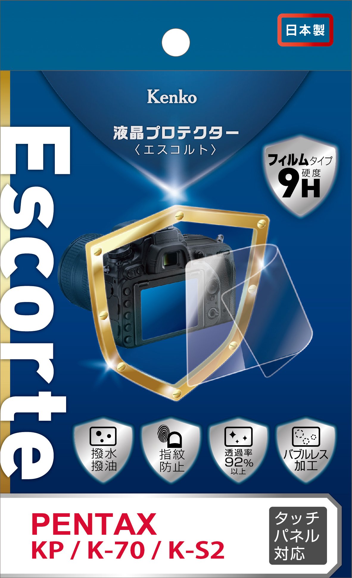 商品情報商品の説明商品紹介 デジタル一眼レフ、ミラーカメラなどに対応する、専用液晶保護フィルム「液晶プロテクター Escorte」です。液晶保護ガラスと同等の表面硬度9Hを実現。細かい傷がつきづらいので、長期間使用していても視認性が下がりま...