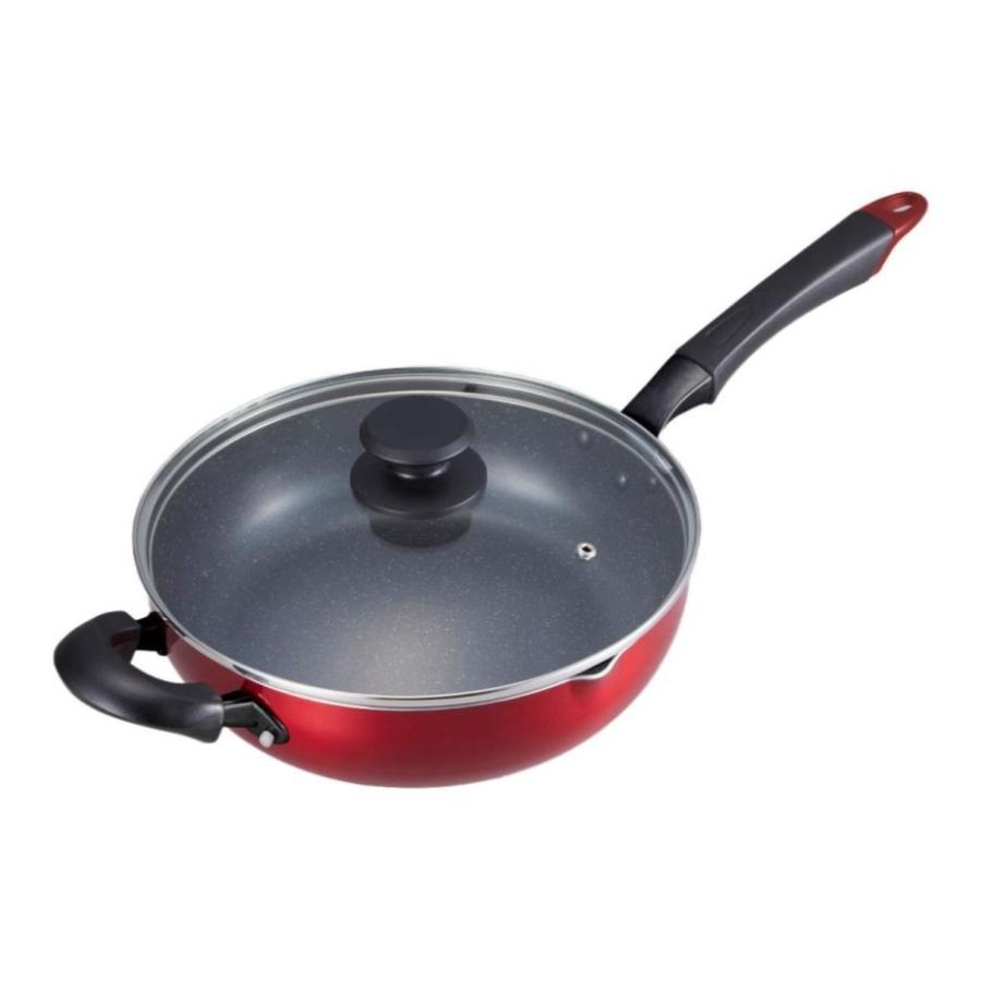 ■ひとつで幅広い料理に対応できる深型フライパン22cmです。 ■焼く、炒める、煮込む、揚げる、茹でるがこれ1つで対応できます。 ■補助ハンドル付きで、重くなっても両手で持つことができます。 ■両側に注ぎ口が付いているので、お皿に移す時に便利...