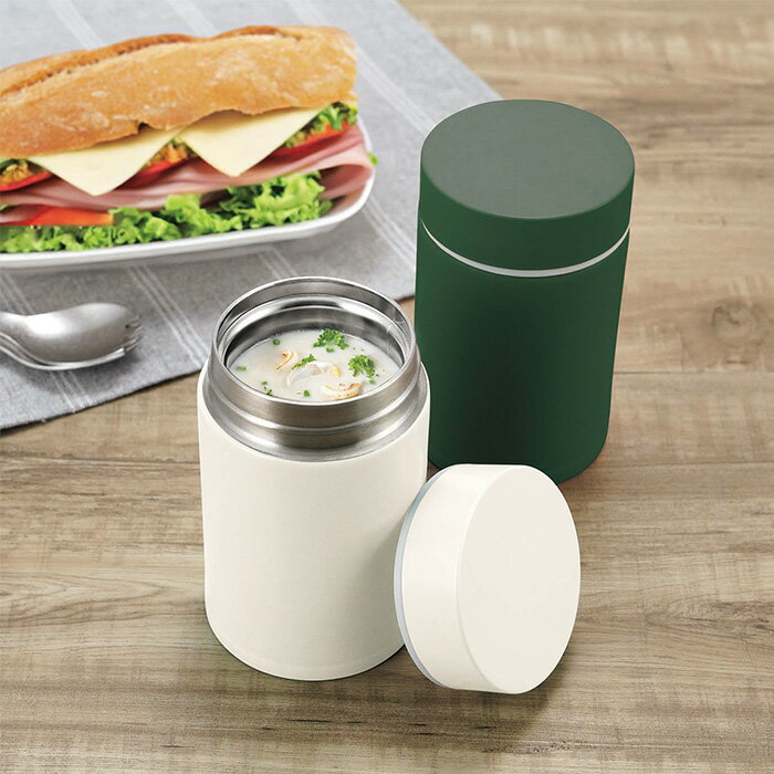 毎日楽しくモグモグいこう！ シンプルで使いやすい、コンパクトな手のひらサイズのスープマグ。いつものランチにプラスワンで毎日をもっと楽しく元気に！ 直径66×113mm 18-8ステンレス、ステンレス、ポリプロピレン、シリコーン