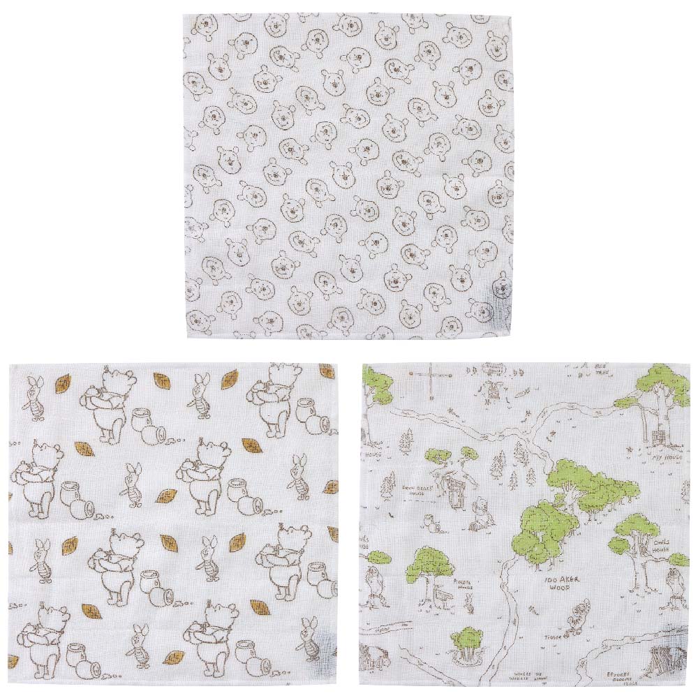 かわいいキャラクター柄のかや生地のふきん3枚セット！ 吸水性にすぐれた綿100％。 柄違いの3枚セットです。 ■サイズ：300×300mm ■材質：綿100％ ■生産国：中国