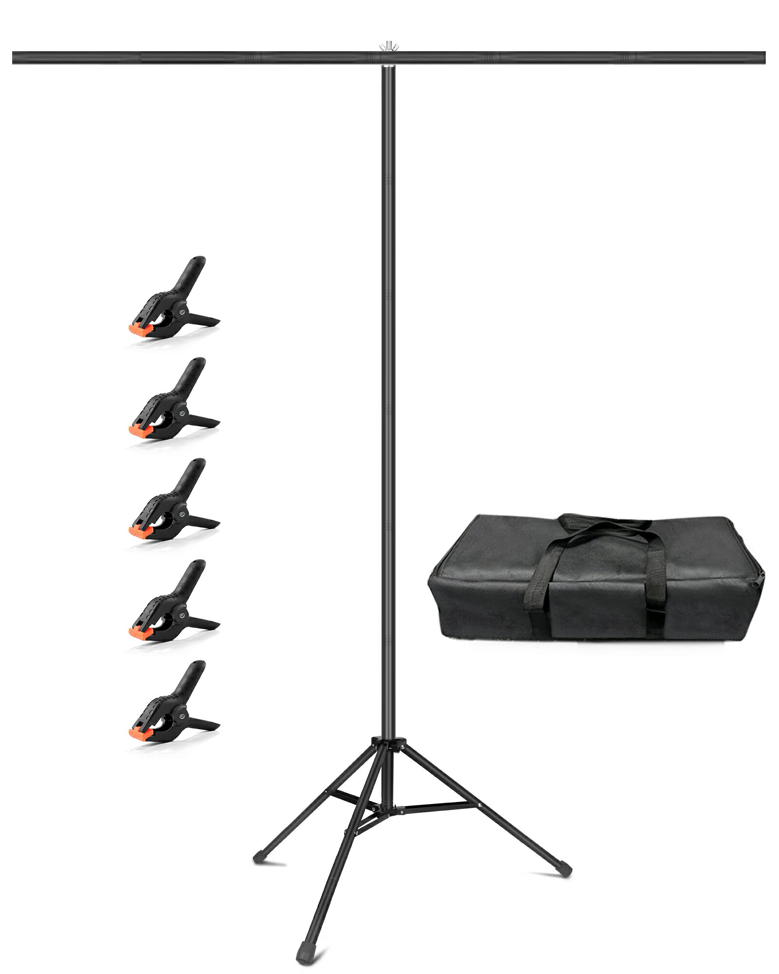 商品情報メーカー名Hemmotop型番1521TD商品名T字型 背景スタンド付属品クロスバーx4三脚の延長ポール×4三脚サポート×1スタンド収納袋x1強力クリップx5取扱説明書1サイズT字型背景スタンド：横150cm、高さ最大210cm商品...