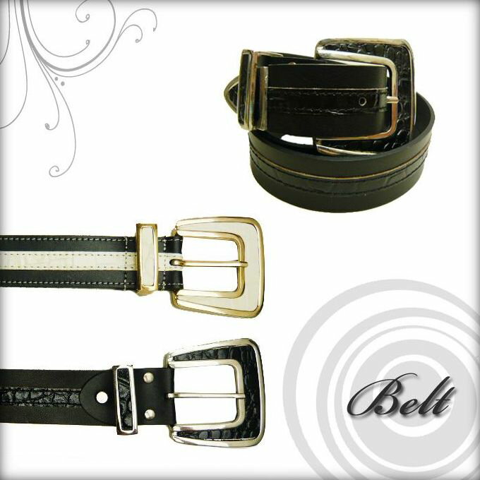 商品説明大きなバックルの牛革素材の一枚革のベルトです。メイン素材は牛革、クロコダイルの型押し部分はエナメル素材となっております。バックル部分と留め部分の金具が大きく、めりはりの効くコーディネイトが演出できます。仕様は性別をといませんが、エレ...