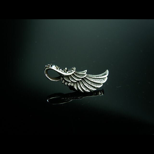 商品説明シャープなフェザーデザインです。チェーンを通す所にジルコニアがラインで装飾されています。アメリカインディアンの世界ではイーグルフェザーは、歓迎、友情、平和の象徴です。 サイズ・素材【素材】：シルバー925　　3.0g燻し加工、ジルコ...