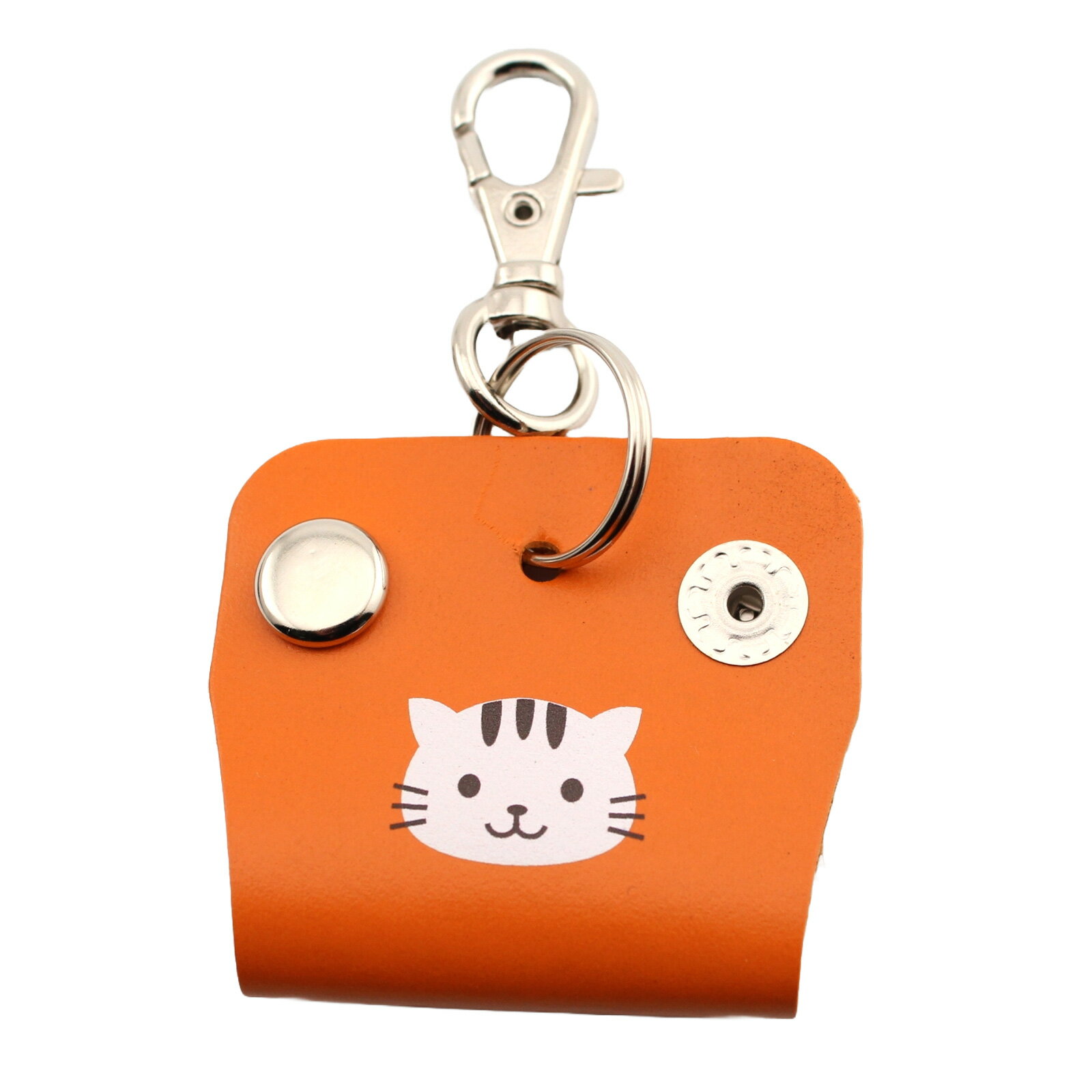 ☆素材：牛革 ☆可愛いねこを表面にプリントしました。 ☆サイズ：約8.5×2cm(縦型時)　、約4.5×4.2cm(横型時) ☆ナスカンフック付き （多少サイズに誤差があることがありますが予めご了承ください。） ・お客様の声から、イヤホンコ...