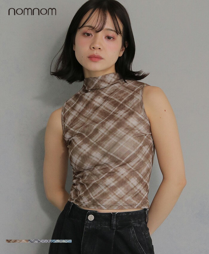 商品情報素材/材質綿62%ナイロン30%ポリウレタン8%サイズ/寸法身幅　36cm着丈　48.5cm肩幅　28.5cm裾幅　33.5cmその他商品説明フェミニン ガーリー シアー シアートップス ブラウン ブルー グレー nomnom　韓国...