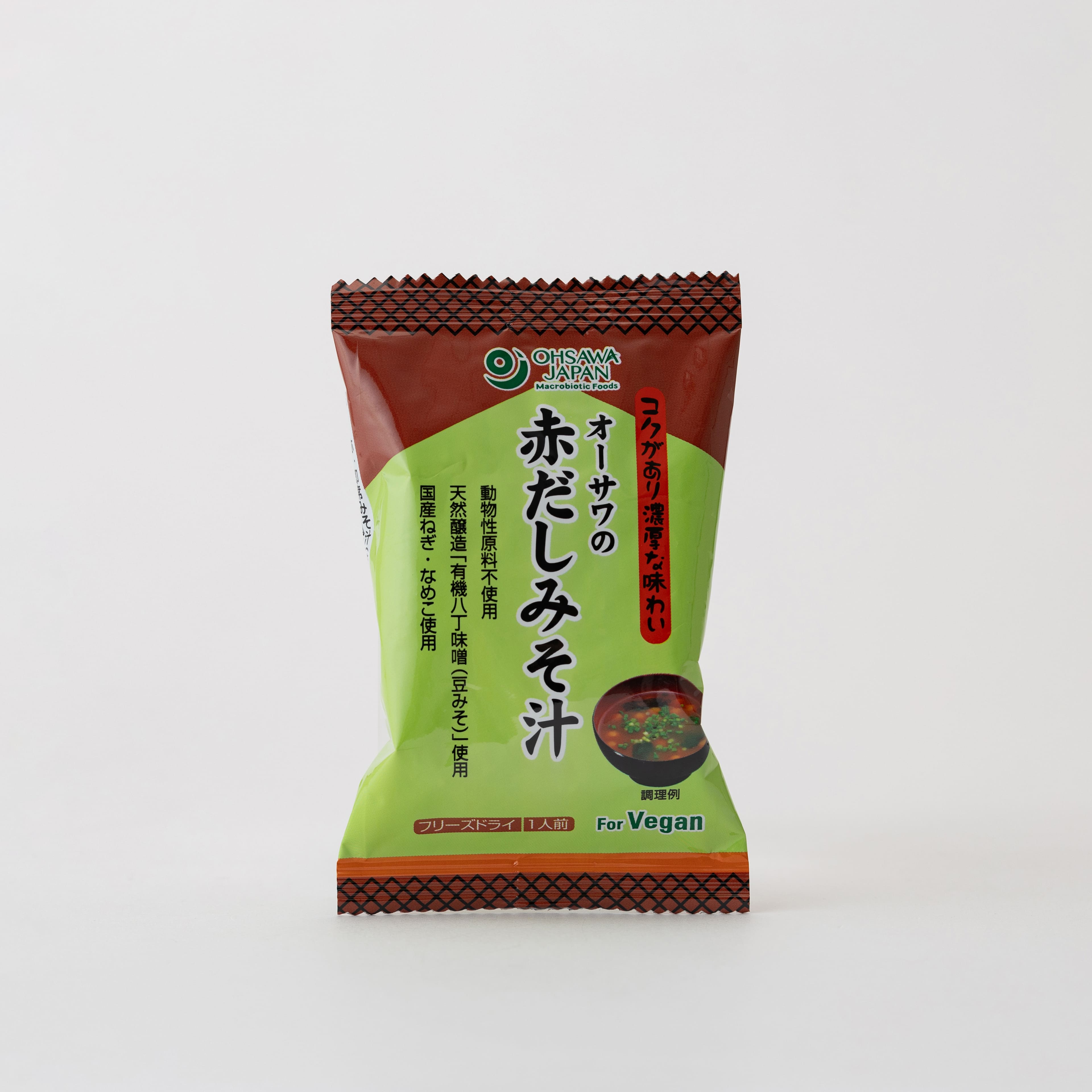 【国内産立科麦みそ×有機八丁味噌】フリーズドライ お湯を注ぐだけ！コクがあり濃厚な味わいの本格赤だしみそ汁 国内産立科麦みそと有機八丁味噌を贅沢にブレンド。国産わかめとなめこの具材感、無駄なものを入れないこだわりの無添加仕様です。 ・お湯を...