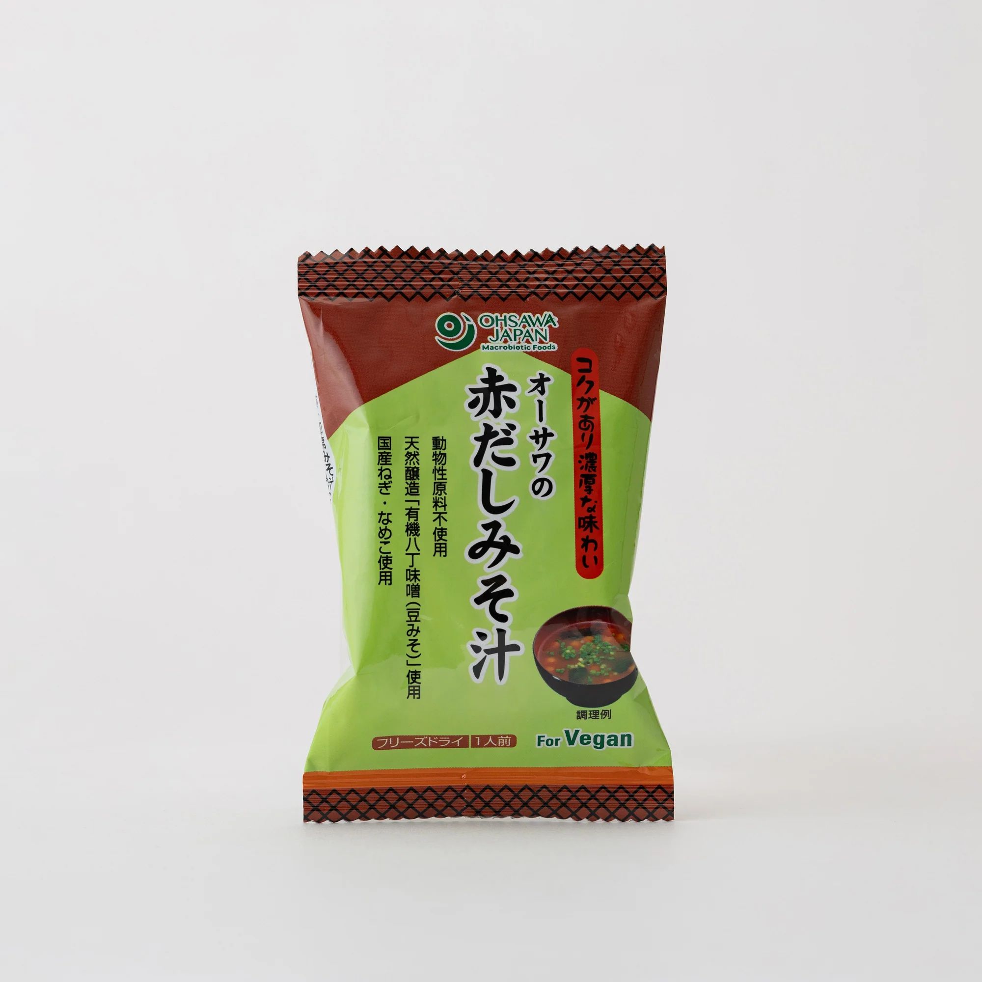 お湯を注ぐだけの簡単みそ汁 フリーズドライ 国内産わかめ・なめこ入り 砂糖・動物性原料不使用 商品説明 原材料 国産立科麦みそ、有機八丁味噌、なめこ・ねぎ（国産）、酵母エキス、馬鈴薯でん粉、乾燥わかめ（国産）、昆布粉末 賞味期限（製造日より...