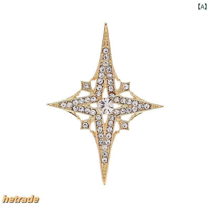 ・カテゴリ: 胸針・素材: 合金・形状: 星形・加工方法: 電鍍・カラー展開: ゴールド、シルバー・機能: 装飾・スタイル: 個性・対象: 男女兼用メンズ ブローチ 胸針 胸花 潮人 徽 ジュエリー アクセサリー 通販 A:金 B:銀