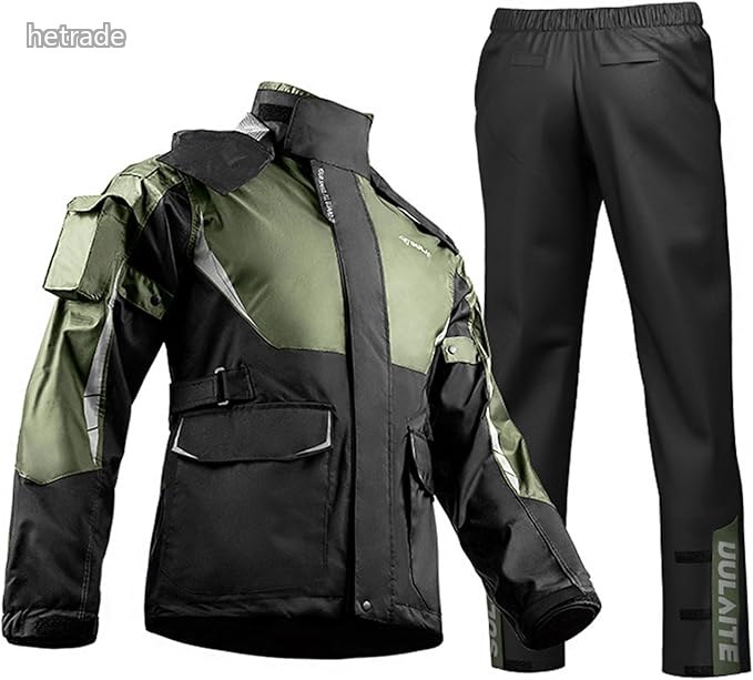 バイク用レインウェア メンズ 上下セット バイク用レインスーツ 防水 レディース レインコート アウトドア 透湿通気 軽量 撥水 雨カッパ 雨具 収納バッグ レッド Lサイズ透湿通気 軽量 撥水 雨カッパ 雨具 収納バッグ レッド Lサイズ...