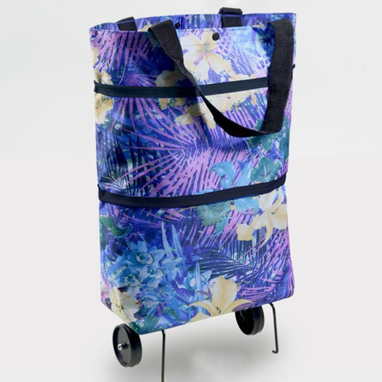 ■ 品名：折り畳み式ショッピングカート ■ 素材：オックスフォード ■ 耐荷重：10kg ■ 重さ：0.375kg ■ カラー：全12色 ■ サイズ：写真参考 底部にプレート入り、高耐荷重 車輪はコンパクトに収納可能 丈夫なオックスフォード...