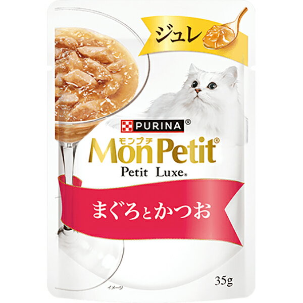 厳選されたまぐろ・かつおをお魚の旨みたっぷりのジュレと一緒に味わう贅沢な美味しさ。ジュレの滑らかな質感が猫の食欲を刺激します。 【 原材料 】 魚介類（かつお、まぐろ、フィッシュエキス）、増粘安定剤（加工でんぷん、増粘多糖類）、調味料、カラ...