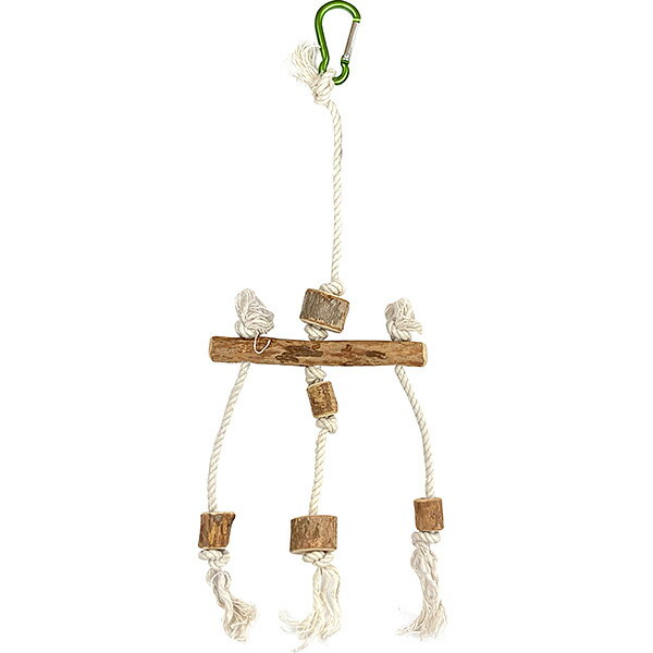 天然素材100％！皮をはがしたり、かじることによりデンタルケアやストレス発散に役立ちます。 【 材質・成分・素材など 】 木部品：自然木（ブルーベリーの木、もみじの木、桜の木、欅の木、その他）、吊り紐：綿または麻、カラビナ：アルミ、スチール...