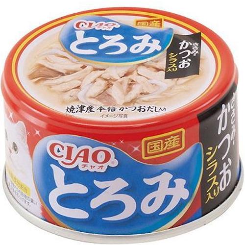 「だし」を効かせたとろみスープと素材のおいしい組み合わせ。 【 原材料 】 鶏肉（ささみ）、かつお、しらす、かつお節エキス、糖類（オリゴ糖等）、植物性油脂、増粘安定剤（加工でん粉、増粘多糖類）、ミネラル類、調味料（アミノ酸等）、ビタミンE、...