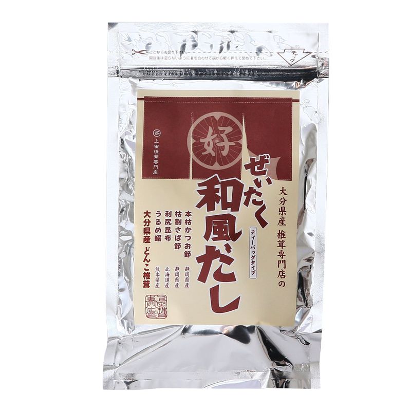 【商品説明】 国産の天然原料、とりわけ大分県産の椎茸専門店ならではの「大分県産どんこ椎茸」を使用した深い味わいの和風だしです。 ティーバックタイプですので、これひとつで簡単に本格的な和食のおいしさがご家庭で味わえます。 当店の大分産どんこ椎...
