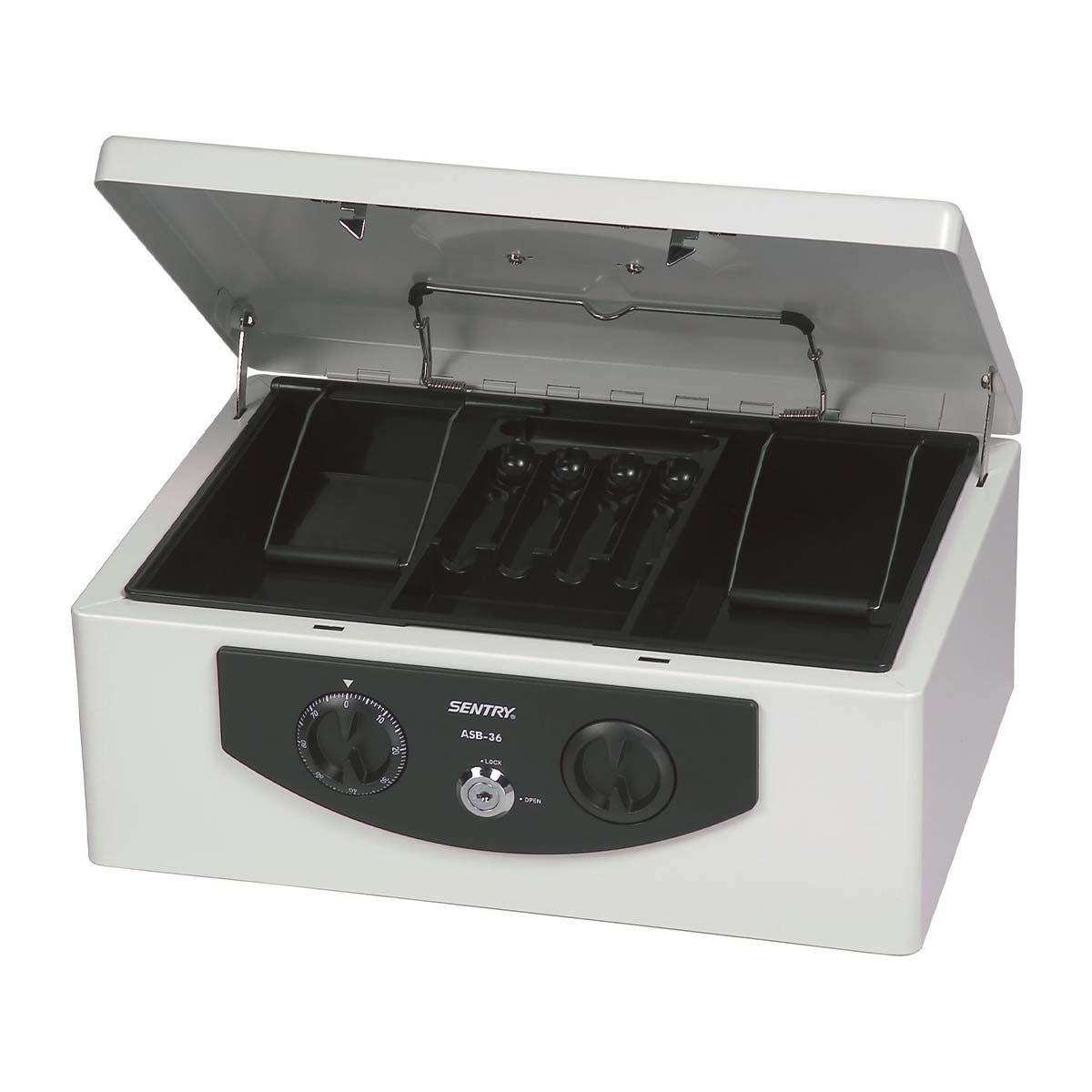 【商品特長】●傷がつきにくい焼付け塗装の堅牢タイプ●ライトグレーの優しいカラーと、丸みのあるフォルムは、置き場所を選びません●ローラー式札押さえが装備されたトレイで、スムースにお札を取り出すことができます●請求書を手軽に挟んでおける書類はさ...