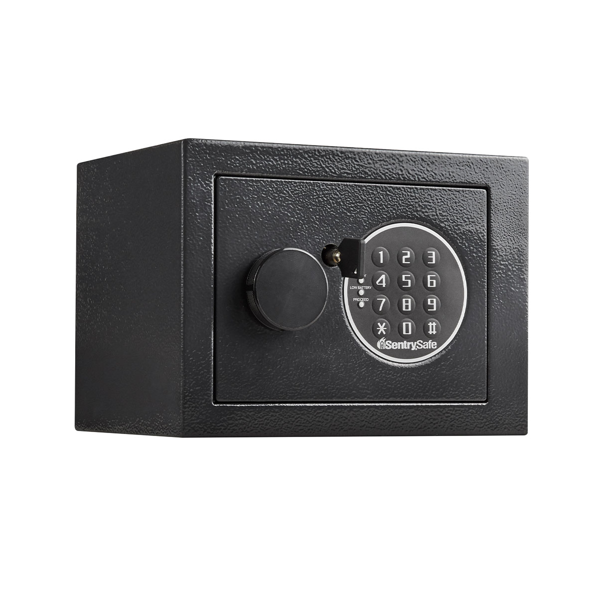 【商品特長】●1桁から10桁まで暗証番号を自由に設定できるテンキー式●暗証番号は何回でも変更可能なため、定期的なセキュリティ対策にも対応●頑丈なロックボルト仕様でシンプルながらハイセキュリティ●コンパクトなデザインで机上やベッド下にも設置可...