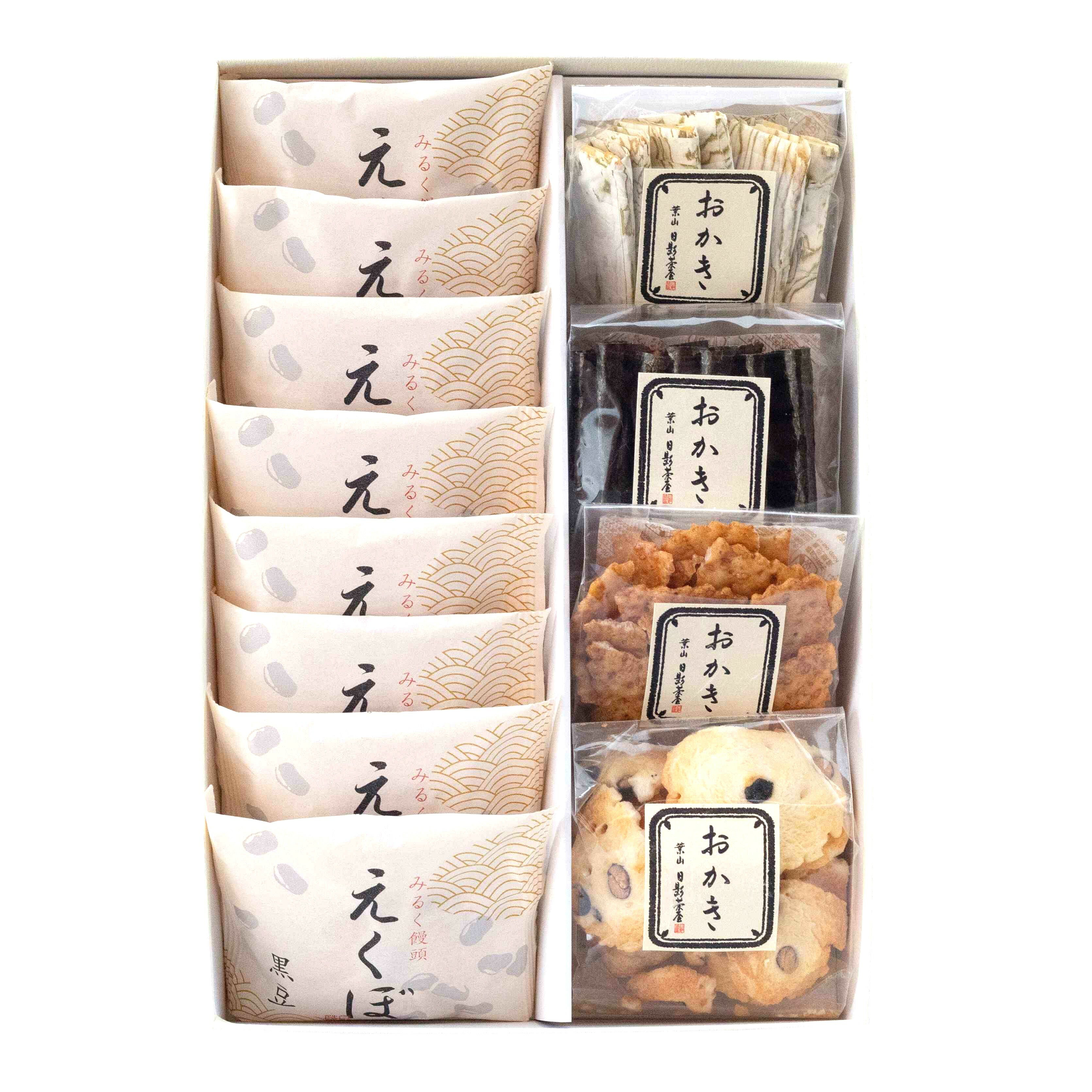 商品情報名称葉山日影茶屋 みるく饅頭えくぼ・おかき詰合せ12個入（EO-12）原材料【みるく饅頭えくぼ】白生餡（国内製造）、砂糖、小麦粉、加糖れん乳、液卵、脱脂粉乳、バター、黒豆かのこ豆、クリーム、加糖卵黄、はちみつ、乳等を主要原料とする食...