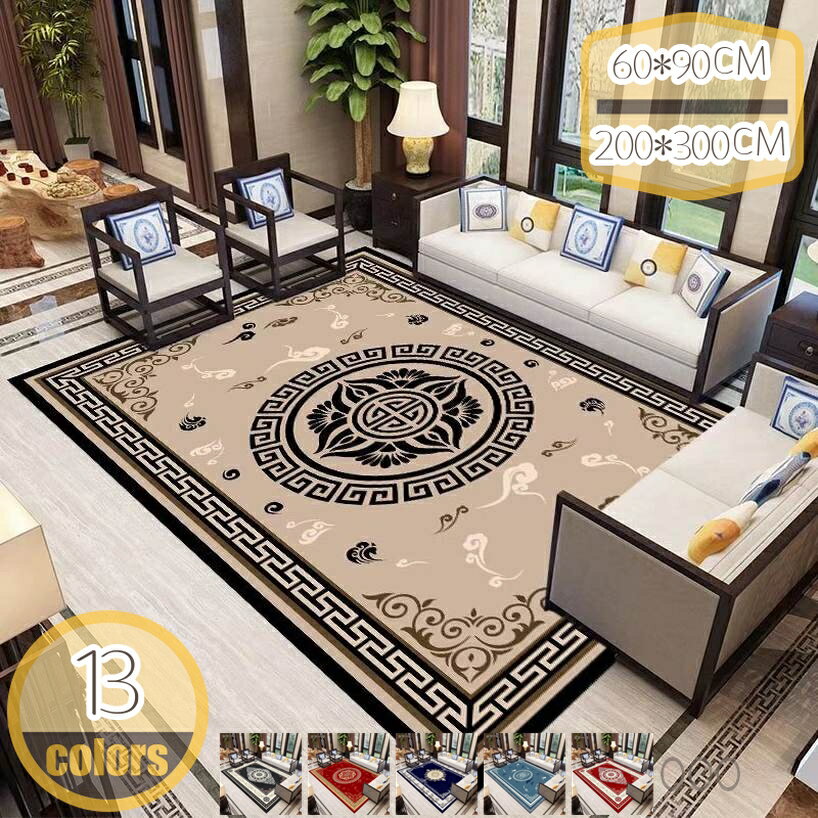 メイン素材：ポリエステル【滑り止め付き】カーペットの反面には点塑滑り止め加工され、室内の転倒が防止でき、フローリングに敷いても踏み上げして心地良い感じます。また、裏一面に不織布を使用し、フローリングなどの床を傷付けにくくしました。お子さんや...