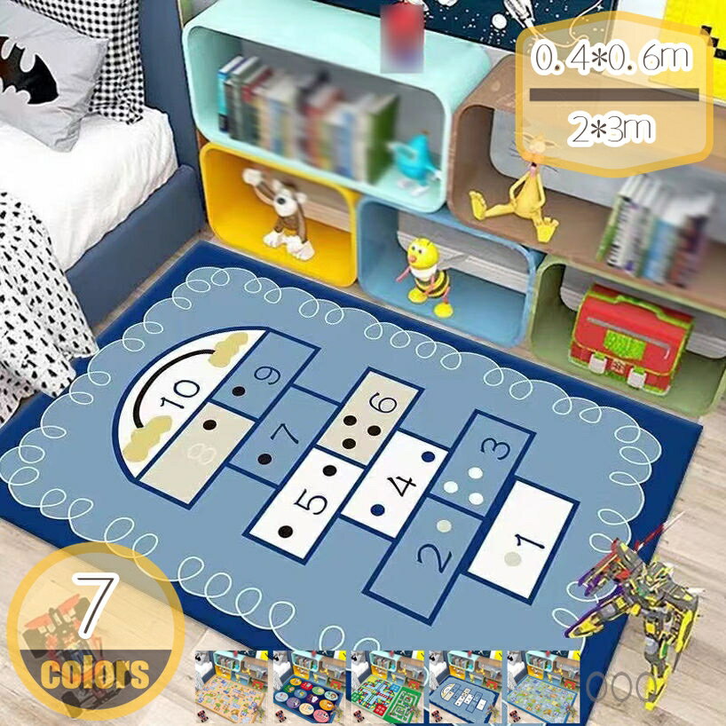 メイン素材：ポリエステル【防音効果】:足音がカーペットの厚みがしっかり吸収してくれる、防音効果に優れます。階下への騒音対策としておすすめです。 お子様やペットが走り回っても足音が響きません。【教育的な敷物】 楽しくて教育的な敷物。子供や幼児...
