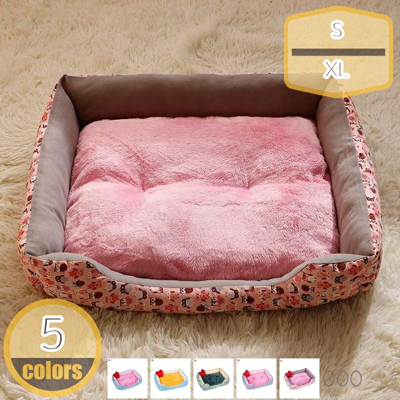 表地素材：綿布内部素材：スエード、パイル地詰め物素材：PP綿【サイズ】S：42*35*8cm (推奨体重：2kg以下 ) M：52*45*13cm (推奨体重：4kg以下 ) L：65*55*13cm (推奨体重：9kg以下 ) XL：75...