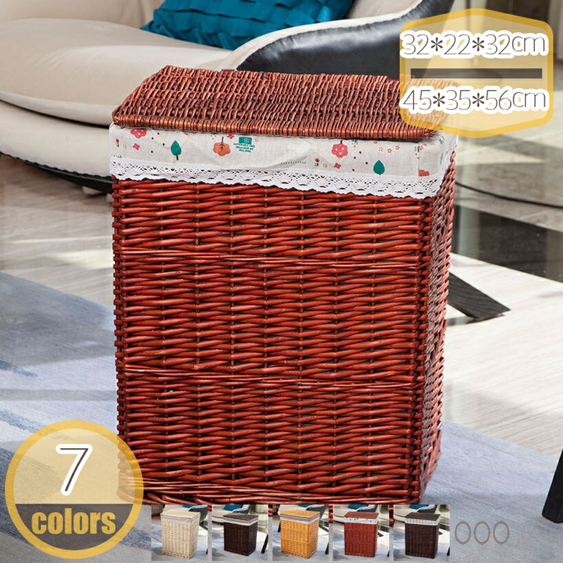 メイン素材：つる■商品サイズ：横幅32×奥行き22×高さ32cm「1個入り」。 横幅37×奥行き27×高さ45cm「1個入り」。 横幅45×奥行き35×高さ56cm「1個入り」。 【日本風雰囲気】ラタンで作ったかごは、素材本来の色がナチュラ...