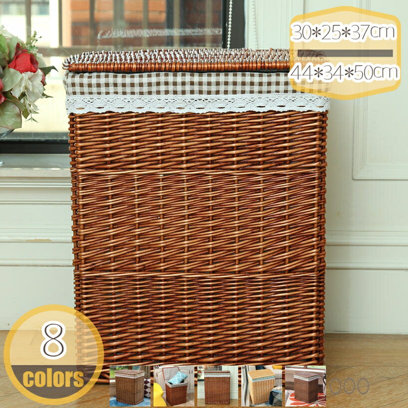 メイン素材：つる■商品サイズ：横幅30×奥行き25×高さ37cm「1個入り」。 横幅37×奥行き27×高さ47cm「1個入り」。 横幅44×奥行き34×高さ50cm「1個入り」。【日本風雰囲気】ラタンで作ったかごは、素材本来の色がナチュラル...