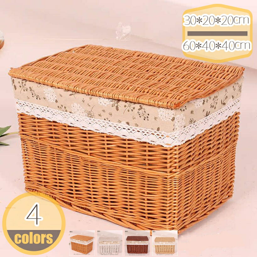 メイン素材：つる■商品サイズ：奥行き×横幅×高さcm「1個入り」。【日本風雰囲気】ラタンで作ったかごは、素材本来の色がナチュラル雰囲気を引き出します。シンプルなデザイン、丁寧な織り目、オシャレな色変化が和洋問わず大人気です。古典風や現代風、...