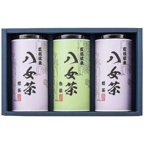 贈り物に最適なギフト対応商品 箱サイズ 　27.2×17.5×8cm 商品内容 　福岡県産八女茶煎茶120g　　2缶 　福岡県産八女茶白折茶120g　1缶 賞味期間 　製造日より常温約540日