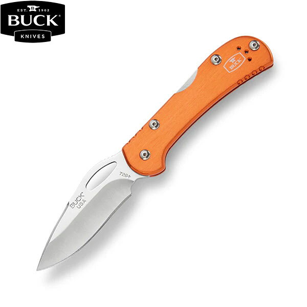 BUCK KNIVES バックナイフ #726 ミニスピットファイヤー はカラフルでスリムに洗練された折り畳みナイフです。安全に使用できるロックバック機能、ブレードは片手でも簡単に開けられるサムホールが付いています。アノダイズド加工されたア...